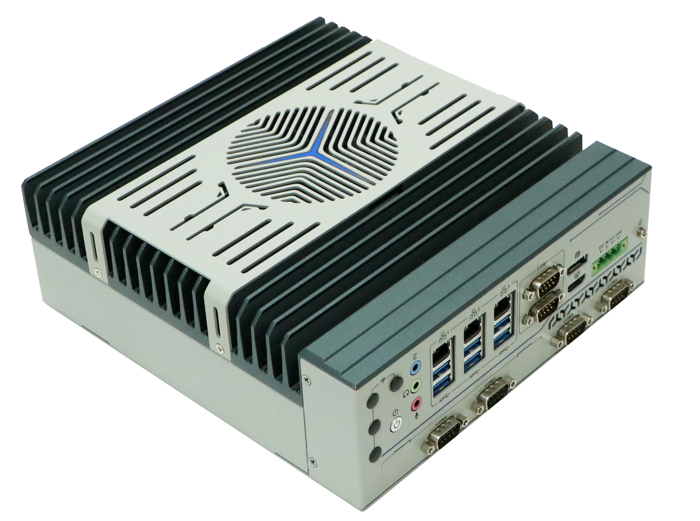 External smart temperature fan industrial mini box pc with 3*2.5G LAN ...